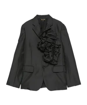 Comme Des Garçons Floral-print Blazer - Black