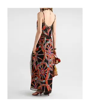 Dolce & Gabbana Carretto-print Charmeuse Slip Dress