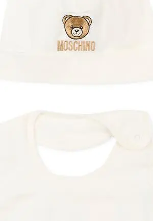 Moschino モスキーノ キッズ テディベア プリント ハットビブ セット