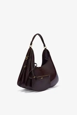 GANNI Large Kat Bag In Brown Shine