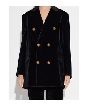 Etro Long Double-breasted Stretch Cotton Velvet Jacket