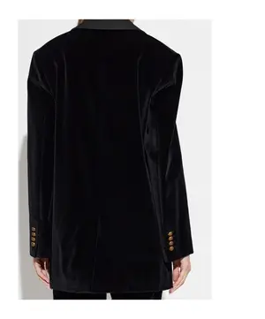 Etro Long Double-breasted Stretch Cotton Velvet Jacket