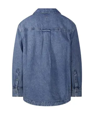 AMI Paris Faded-effect Denim Jacket