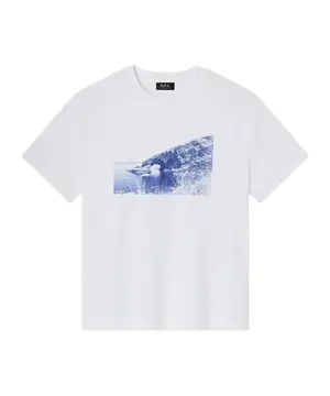 A.p.c. Crew-neck Short-sleeve T-shirt - White/blue