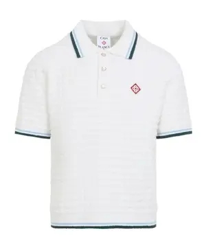 Casablanca Textured-knit Polo Shirt