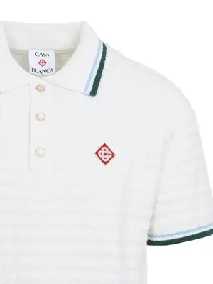 Casablanca Textured-knit Polo Shirt