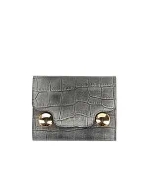 Marni Crocodile-embossed Wallet - Gray