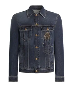 Dolce & Gabbana Denim Jacket With Logo Patch