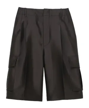 Carven Cargo Shorts In Silk Wool Couture