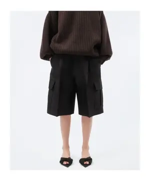 Carven Cargo Shorts In Silk Wool Couture