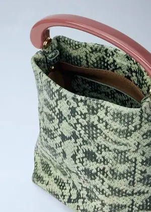 Dries Van Noten Embossed Leather Shoulder Bag - Green