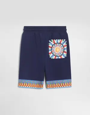 Dolce & Gabbana Carretto-print Fleece Bermuda Shorts