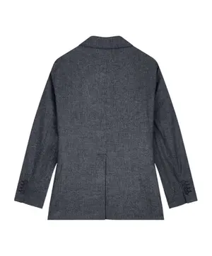 Emporio Armani Wool Blend Blazer With Denim Effect Signature Capsule
