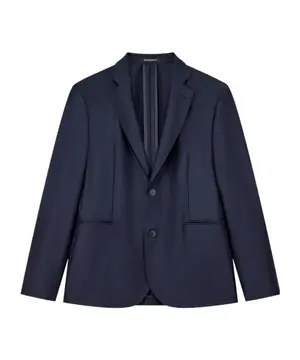 Emporio Armani Single-breasted Blazer In Virgin Wool And Silk Satin