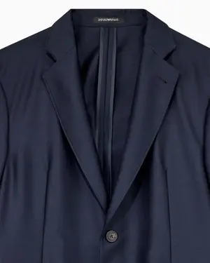 Emporio Armani Single-breasted Blazer In Virgin Wool And Silk Satin