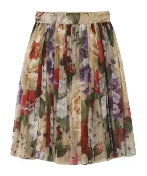 Dolce & Gabbana Floral Pleated Skirt