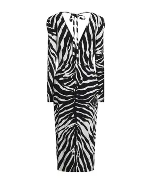 Dolce & Gabbana Sexy Bodycon Zebra-striped Dress - White