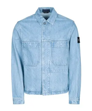 Stone Island Logo Patch Denim Jacket - No