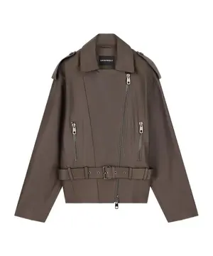 Emporio Armani Belted Leather Jacket