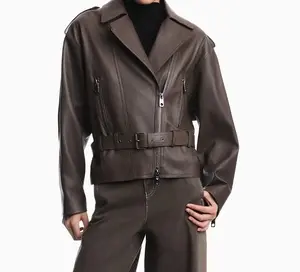 Emporio Armani Belted Leather Jacket