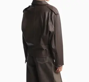 Emporio Armani Belted Leather Jacket