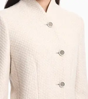 Emporio Armani High-neck Virgin Wool Blazer With A Jacquard Knit Effect