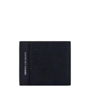 Armani Exchange Bifold Wallet With Credit Card Slots - Black
