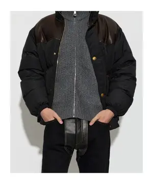 Versace Leather-trim Padded Jacket