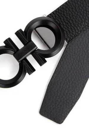 FERRAGAMO Logo Buckle Belt - Black