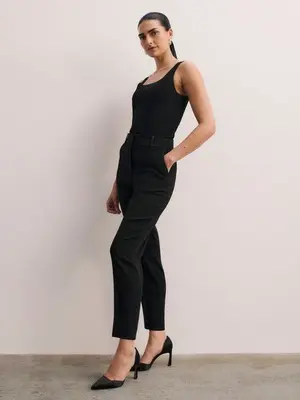 The Fold Tavira Clever Crepe Slim Trousers - Black