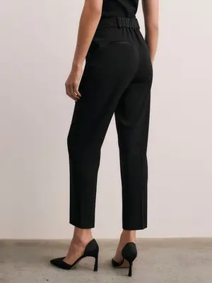 The Fold Tavira Clever Crepe Slim Trousers - Black