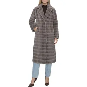 LYLA GRANT Fur-free Mink Horizontal Coat - Gray