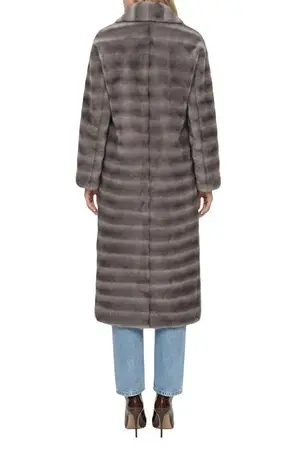 LYLA GRANT Fur-free Mink Horizontal Coat
