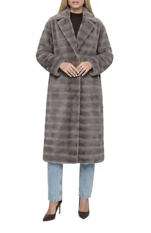 LYLA GRANT Fur-free Mink Horizontal Coat