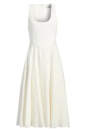 Oddmuse Scoop Neck Midi Dress - Ecru