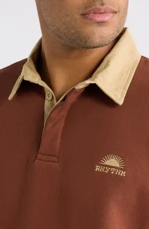 RHYTHM Heritage Bloom Cotton Rugby Polo