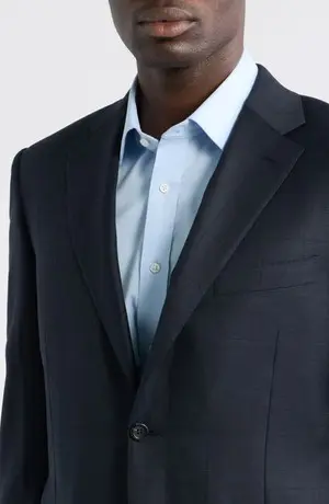 Canali Siena Regular Fit Windowpane Check Impeccabile Wool Suit
