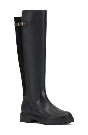 Vince Camuto Bertla Leather Knee High Boot - Black