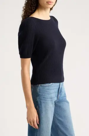 Paige Jules Puff Sleeve Cashmere Sweater