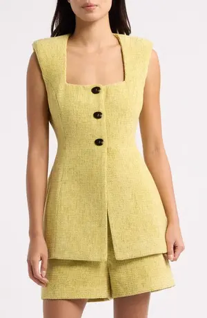 Oddmuse Bouclè Sleeveless Top - Chartreuse