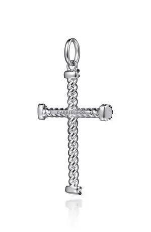 GABRIEL & CO. Hampton Black Spinel Cross Charm
