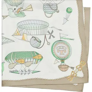 Tory Burch Hot Air Balloon Silk Square Scarf - Ivory