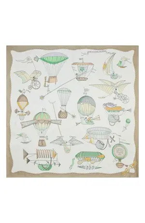 Tory Burch Hot Air Balloon Silk Square Scarf - Ivory