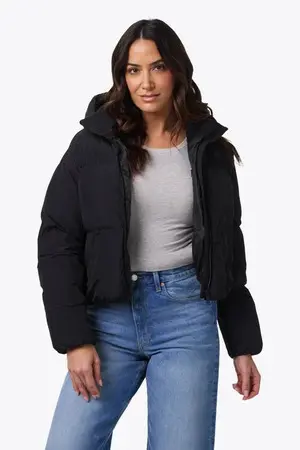 MOBILE WARMING Cloud Ix Crop Puffer Heated Jacket - Black