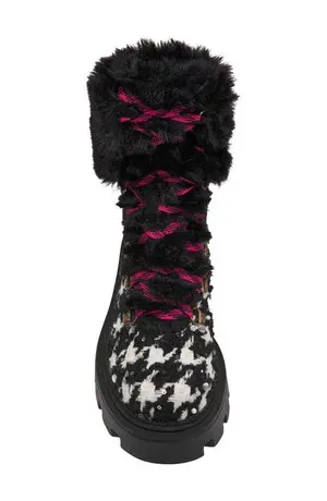Betsey Johnson Matillda Platform Boot With Faux Fur Trim