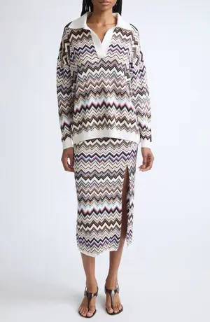 Missoni Zigzag Jacquard Polo Sweater