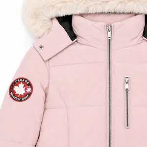 CANADA WEATHER GEAR Faux Fur Hood Bubble Puffer Coat - Blush