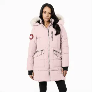 CANADA WEATHER GEAR Faux Fur Hood Bubble Puffer Coat - Blush