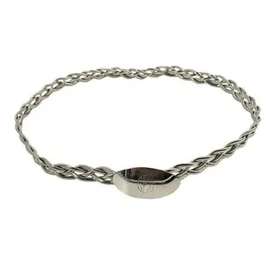 MADISON BEVERLY HILLS Vintage 1970s-80s Braided Tone Stretch Snake Belt - Silver
