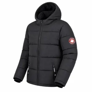 CANADA WEATHER GEAR Fleece Lined Hooded Bubble Puffer Jacket - Black